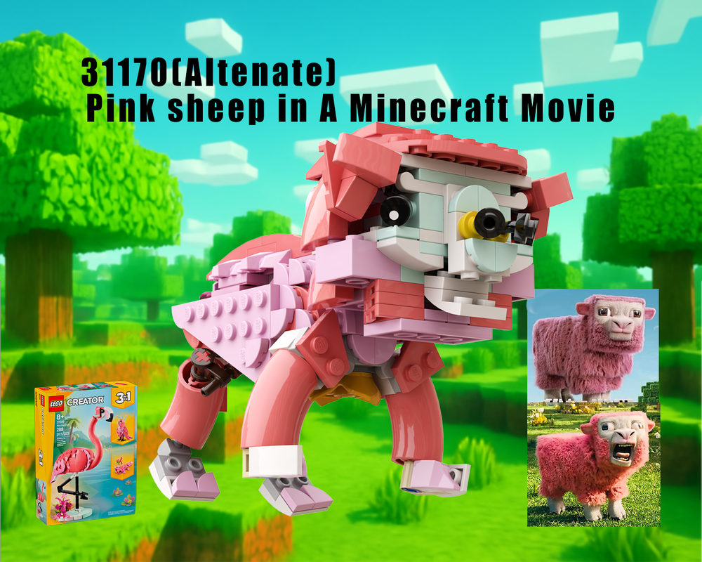 LEGO MOC 31170-Silly pink sheep in A Mc Movie(Alternate) by zxmaomao ...