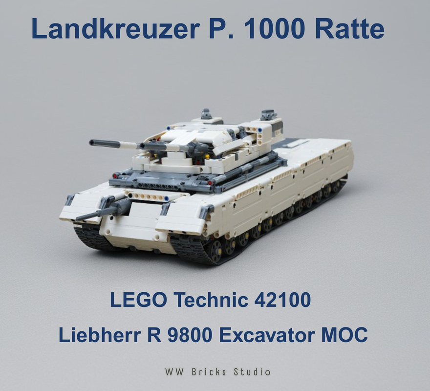 LEGO MOC Landkreuzer P.1000 Ratte - LEGO Technic 42100 Liebherr R 9800 ...