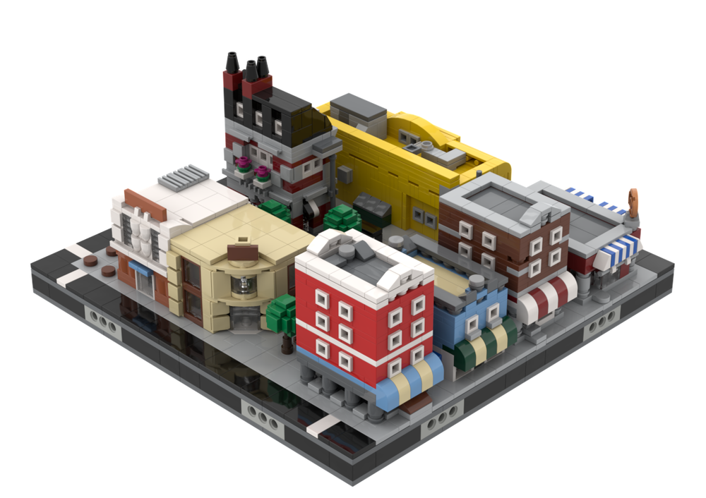 LEGO MOC Micropolis Pedestrian Zone by Seraph | Rebrickable - Build ...