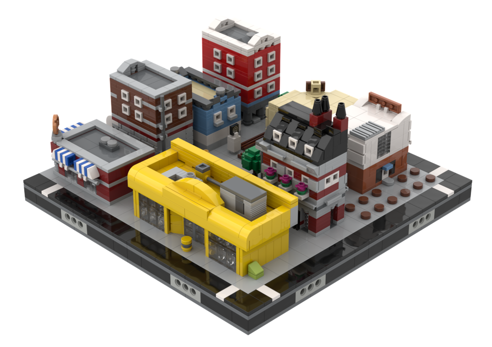 LEGO MOC Micropolis Pedestrian Zone by Seraph | Rebrickable - Build ...