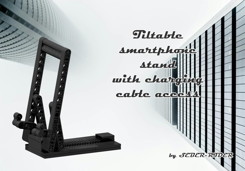 LEGO MOC Tiltable smartphone stand with charching cable access by SEBER ...