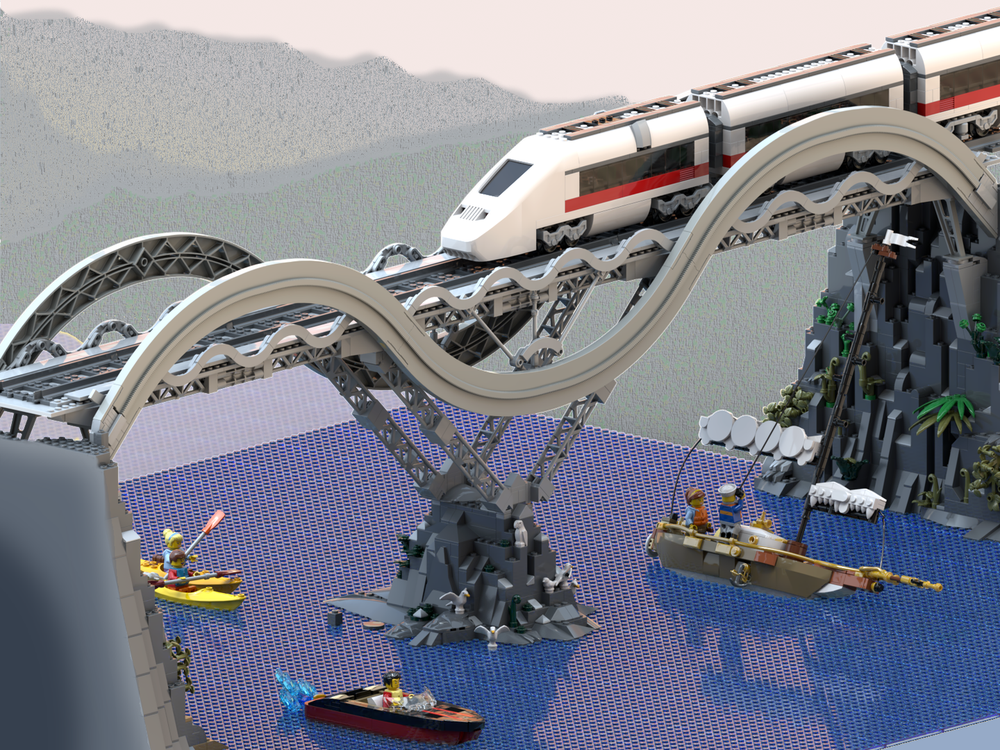 LEGO MOC Monorail Track Train Bridge by Thomus_Bean | Rebrickable ...