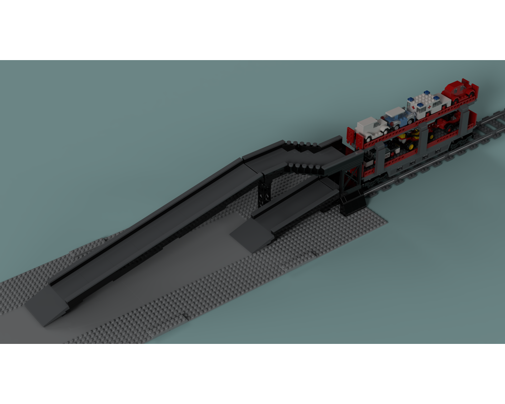 LEGO MOC Rail Car Transporter Ramps by JanBassett | Rebrickable - Build ...
