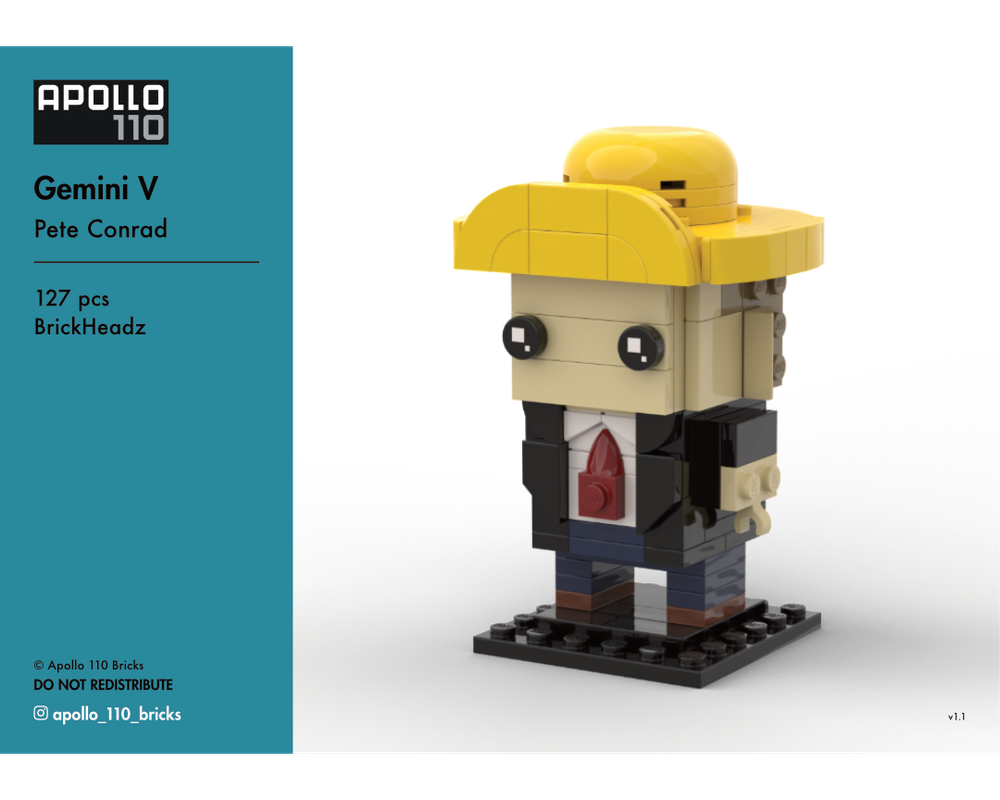 LEGO MOC Pete Conrad Gemini V BrickHeadz by Apollo_110_Bricks ...