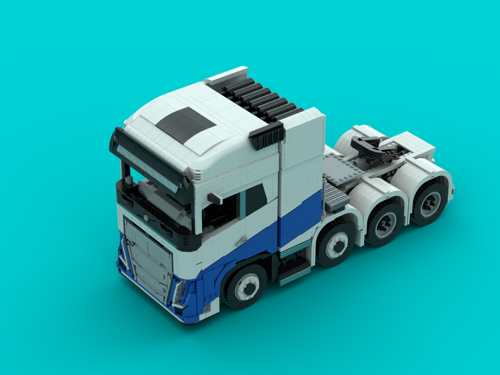 LEGO MOC Volvo FH5 8X4 Tractor Blue by LingKong | Rebrickable - Build with LEGO