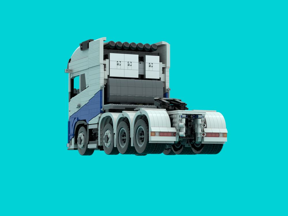 LEGO MOC Volvo FH5 8X4 Tractor Blue by LingKong | Rebrickable - Build with LEGO