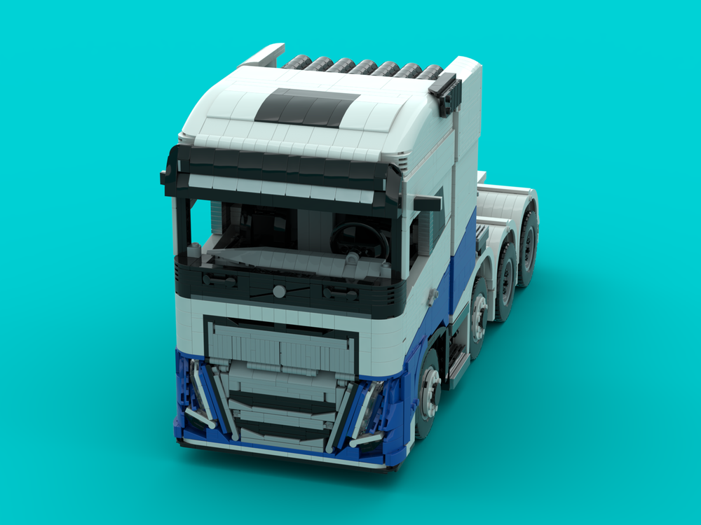 LEGO MOC Volvo FH5 8X4 Tractor Blue by LingKong | Rebrickable - Build with LEGO