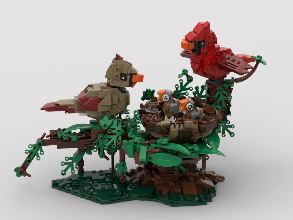 LEGO MOC Northern Cardinals with Nest by Penguins and plastic ...