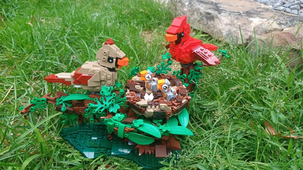 LEGO MOC Northern Cardinals with Nest by Penguins and plastic ...