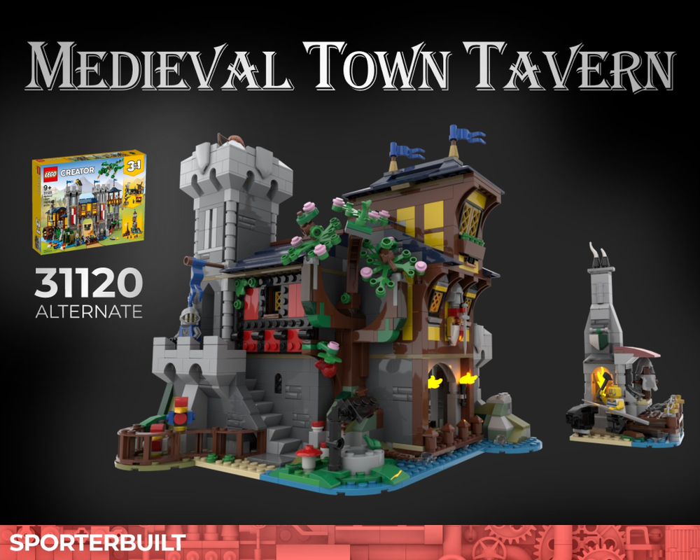 LEGO MOC Medieval Town Tavern by sporter | Rebrickable - Build with LEGO