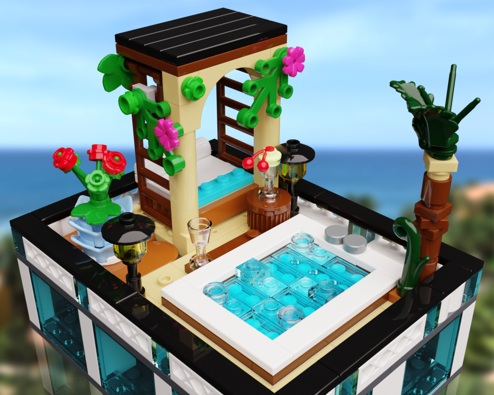 LEGO MOC Rooftop Hot Tub by prismaprawn | Rebrickable - Build with LEGO