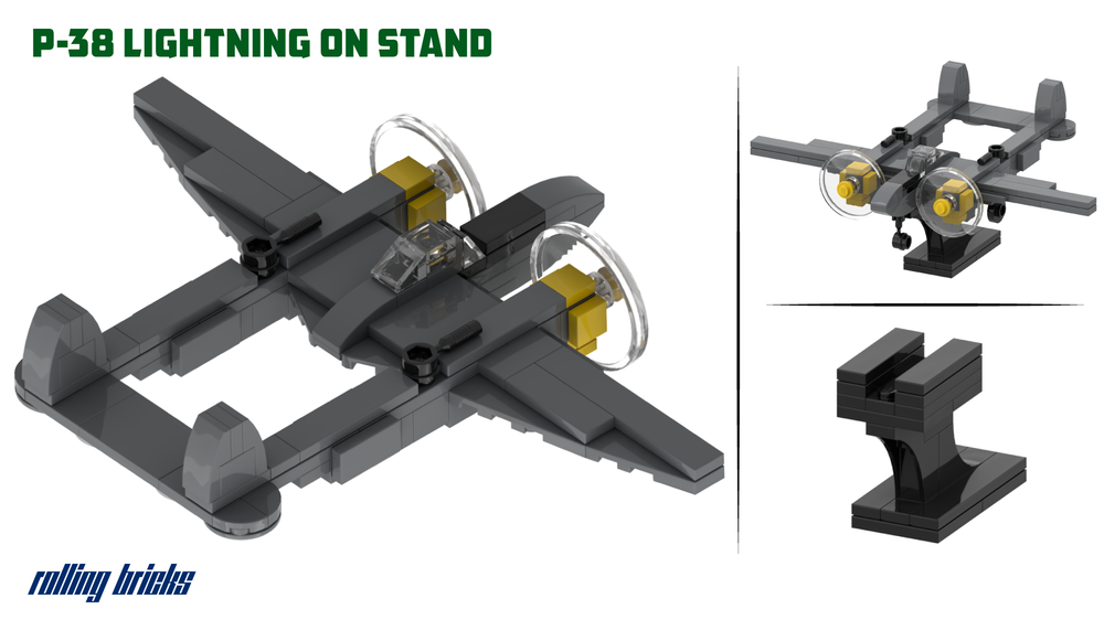 LEGO MOC Lockheed P-38 Lightning on Stand by RollingBricks ...