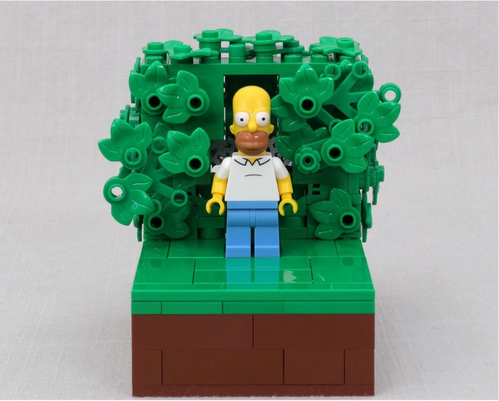 LEGO MOC Homer Backing Into the Bushes by JKBrickworks | Rebrickable ...