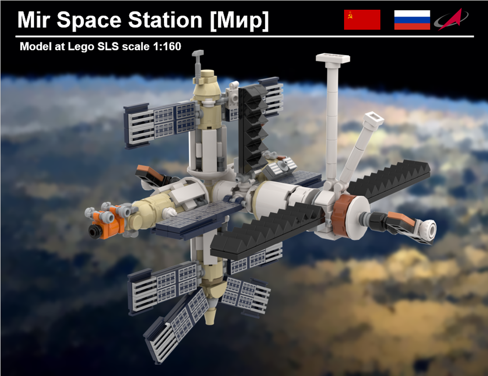 LEGO MOC Mir Space Station 1:160 by origamitensai | Rebrickable - Build ...