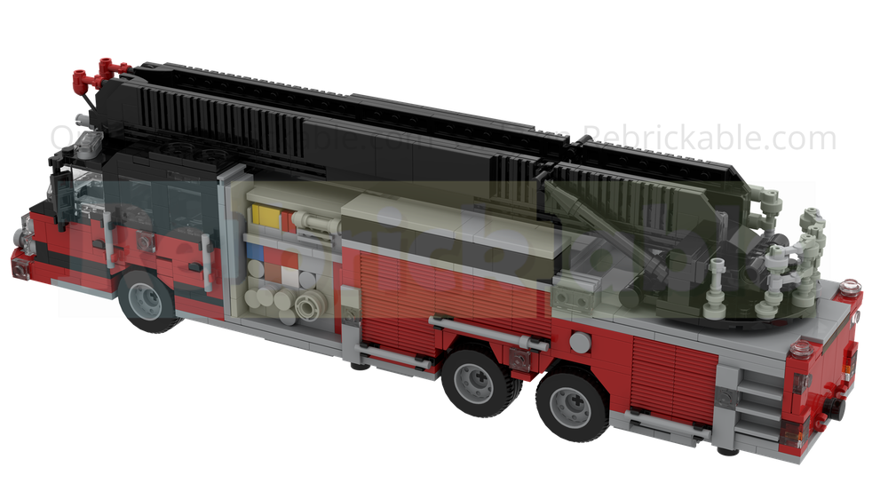 LEGO MOC-222657 Fire Department Rear Mount Ladder Truck by brickdefense ...