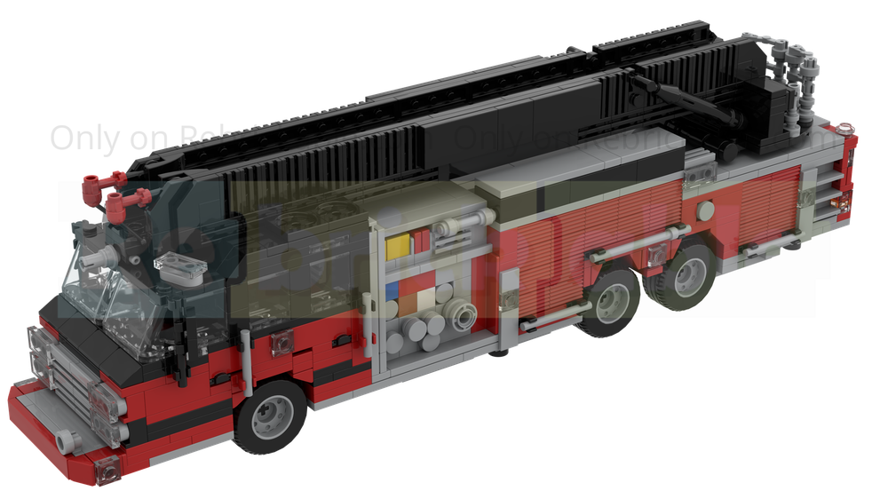 LEGO MOC-222657 Fire Department Rear Mount Ladder Truck by brickdefense ...
