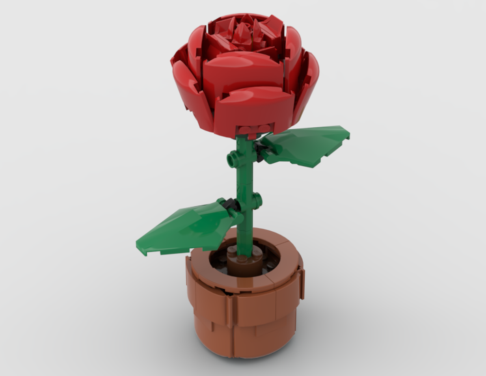 LEGO MOC-222702 Rose Flower In A Pot Similar to Set 10329, Tiny Plants ...