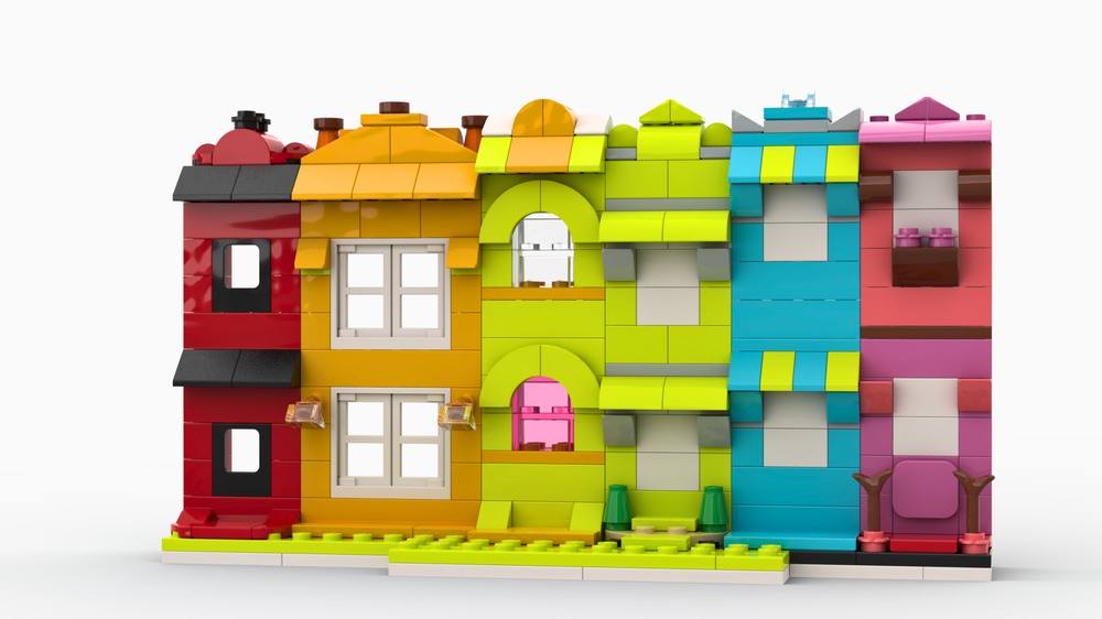 LEGO MOC 11042 Rainbow houses by Lenarex | Rebrickable - Build with LEGO