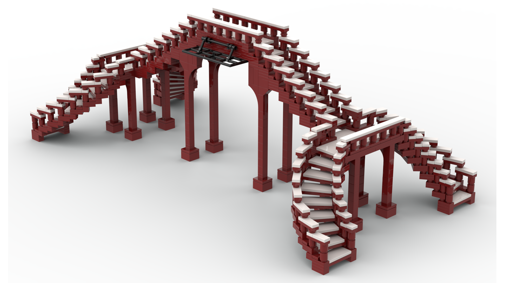 LEGO MOC Pedestrian Railway Footbridge - MOC by Mimi68 | Rebrickable ...