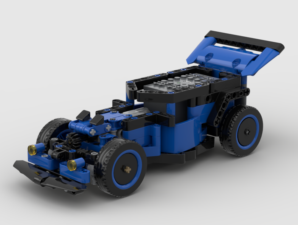LEGO MOC Technic rc car hotrod (with buwizz 4 motor module) by 8bit ...
