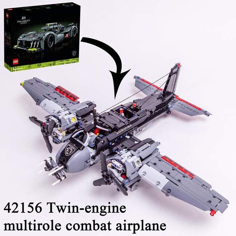 LEGO MOC Twin-Engine Multirole Combat Airplane (42156 Peugeot 9X8 Le ...