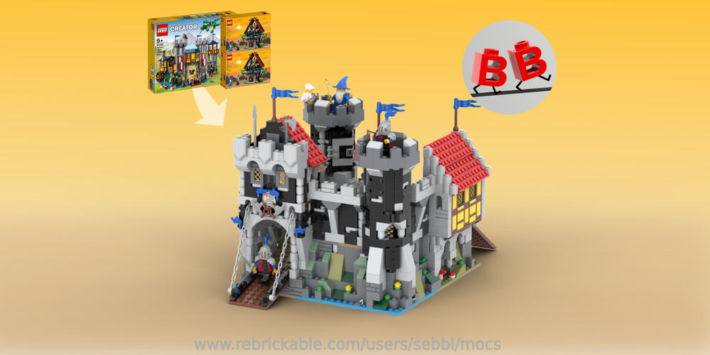 LEGO MOC-223350 Complete Black Knight's Castle + Guarded Inn by sebbl | Rebrickable - Build with ...