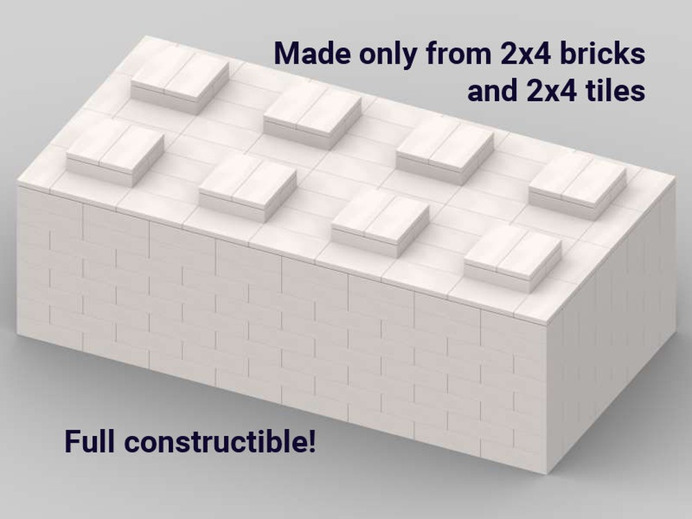 LEGO MOC Large Lego Brick 2x4 made only from 2x4 bricks and 2x4 tiles ...