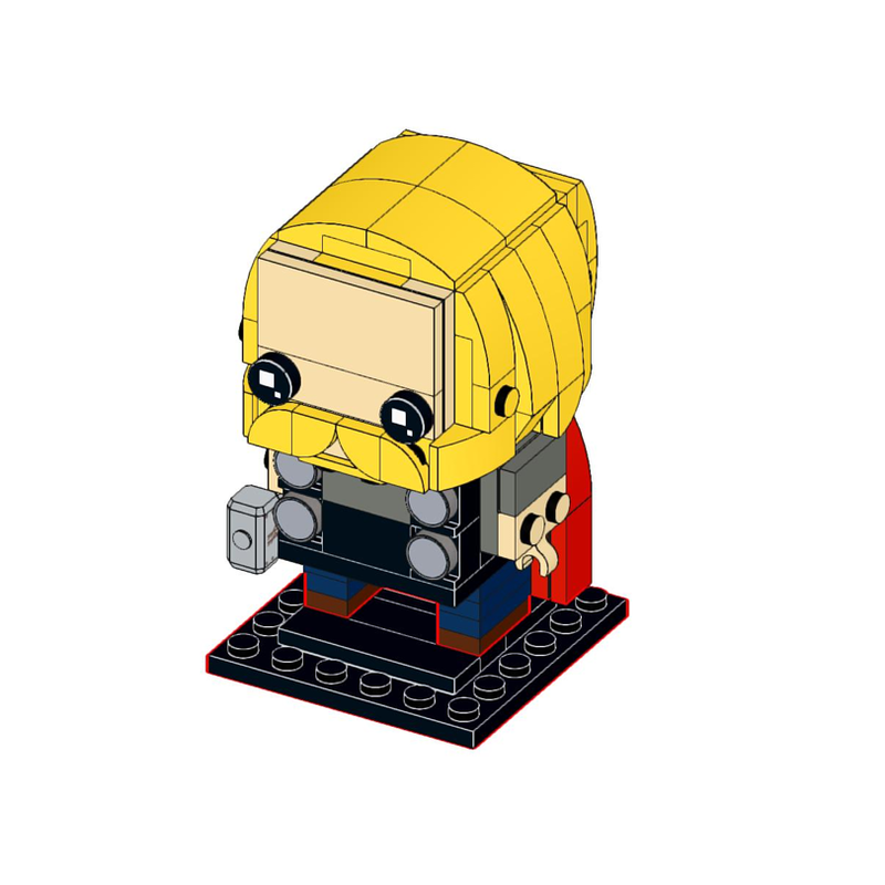 LEGO MOC Thor (MCU) Brickheadz by BlessedBricks | Rebrickable - Build ...