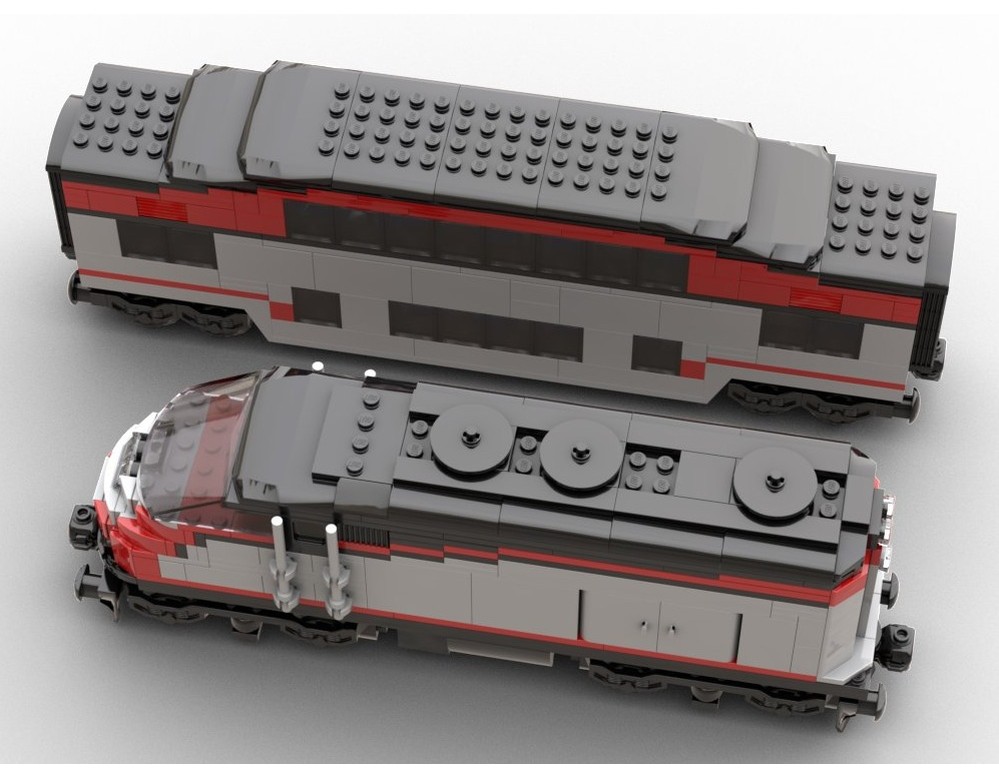 LEGO MOC-224197 Minifig Scale Caltrain MP36 and Bombardier Bilevel Car ...