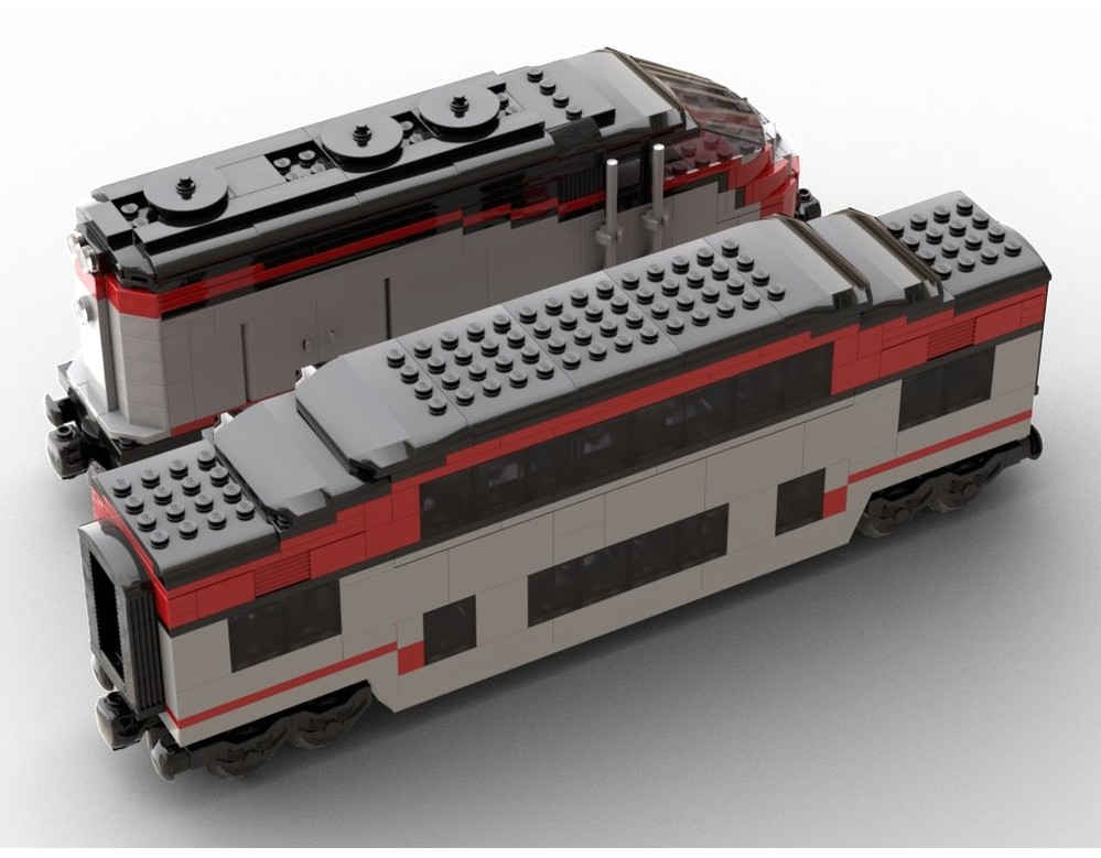 LEGO MOC Minifig Scale Caltrain MP36 and Bombardier Bilevel Car by ...