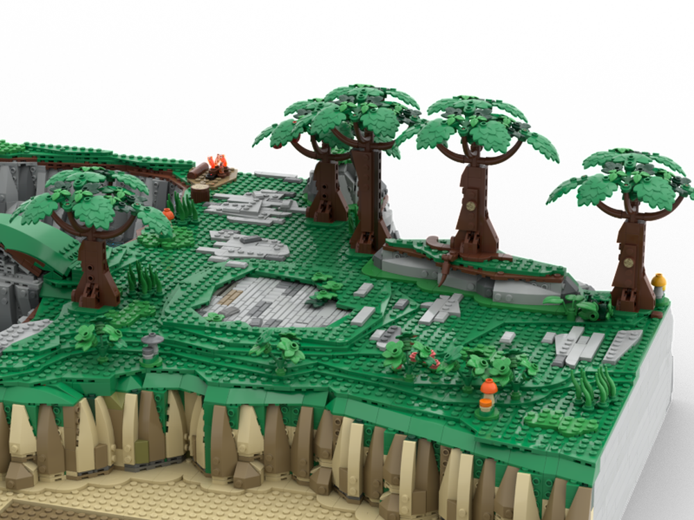 LEGO MOC BoTW Great Plateau Pond with Korok Puzzle by Studs_on_a_Tile | Rebrickable - Build with ...
