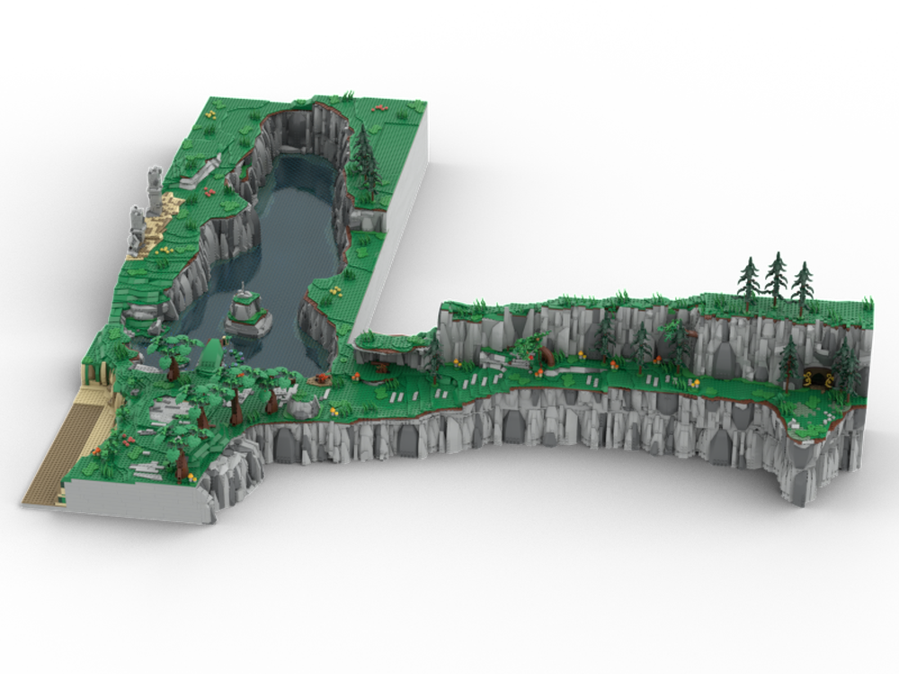 LEGO MOC BoTW Great Plateau Pond with Korok Puzzle by Studs_on_a_Tile ...