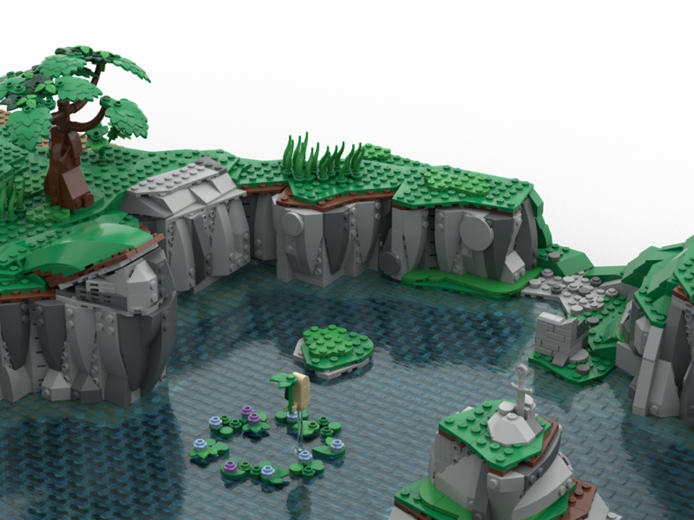 LEGO MOC BoTW Great Plateau Pond with Korok Puzzle by Studs_on_a_Tile ...