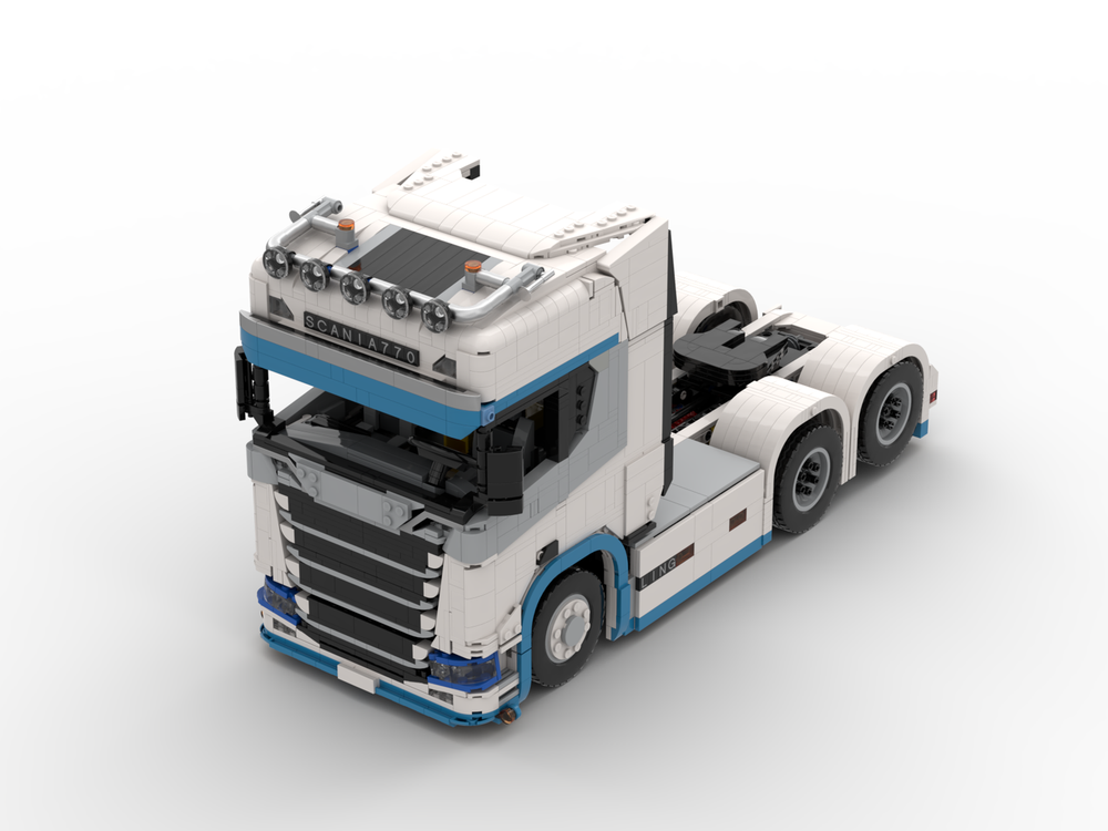 LEGO MOC SCANIA 770s 6x2 truck（tractor blue and white） by LingKong | Rebrickable - Build with LEGO