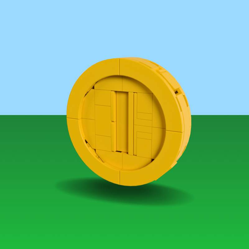 LEGO MOC Super Mario Coin by KraftyKoopa | Rebrickable - Build with LEGO