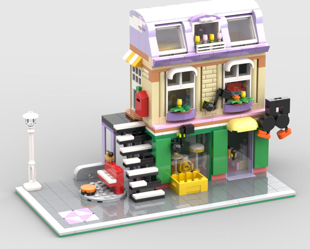 LEGO MOC Music Store and Apartment Modular Building by KTBrickworks ...