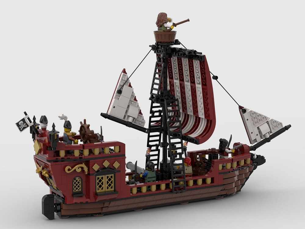LEGO MOC Dark Red Pirates Sailboat by Lacike82 | Rebrickable - Build ...