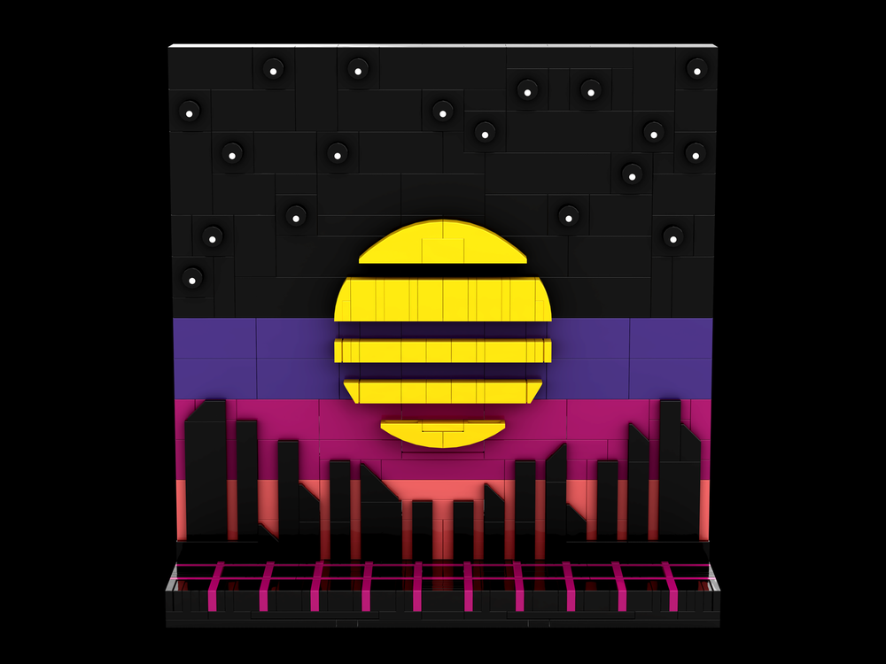 LEGO MOC Synthwave Sunset by john.carter | Rebrickable - Build with LEGO