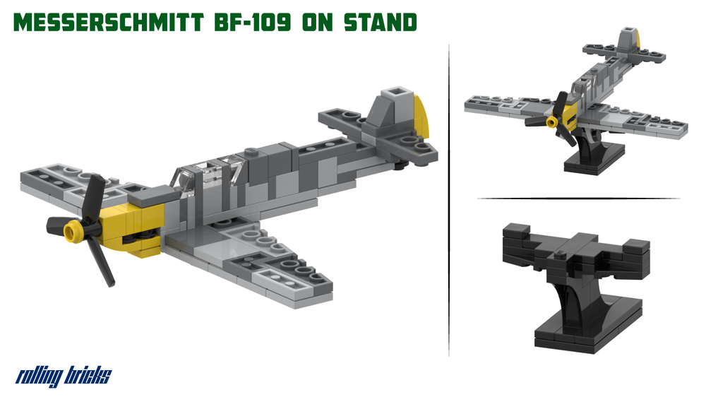 LEGO MOC Messerschmitt BF-109 on Display Stand by RollingBricks ...
