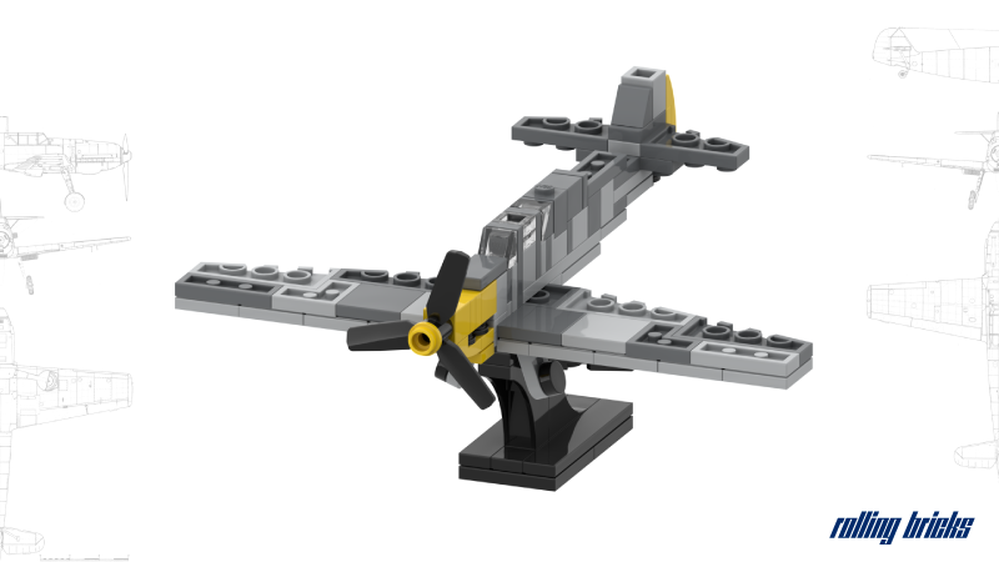LEGO MOC Messerschmitt BF-109 on Display Stand by RollingBricks ...