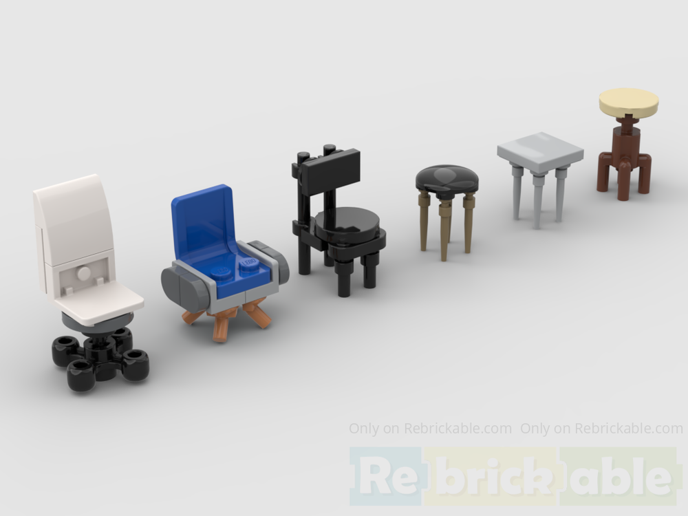 LEGO MOC Various Chairs! by toomanybees | Rebrickable - Build with LEGO