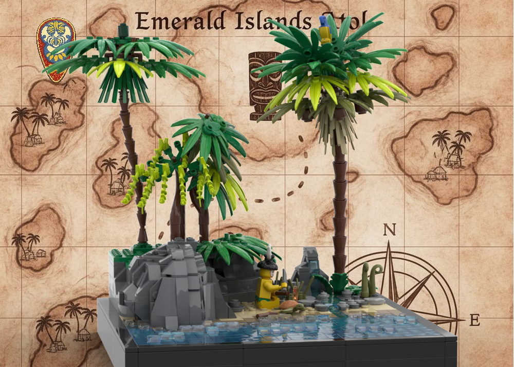 LEGO MOC 🏝️ THE PARADISE COVE - Modular Tropical Island Shore | 3 Palm ...