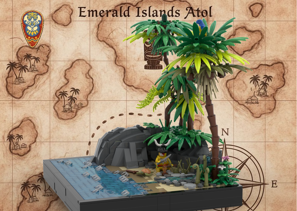 LEGO MOC 🏝️ THE PARADISE COVE - Modular Tropical Island Shore | 3 Palm ...