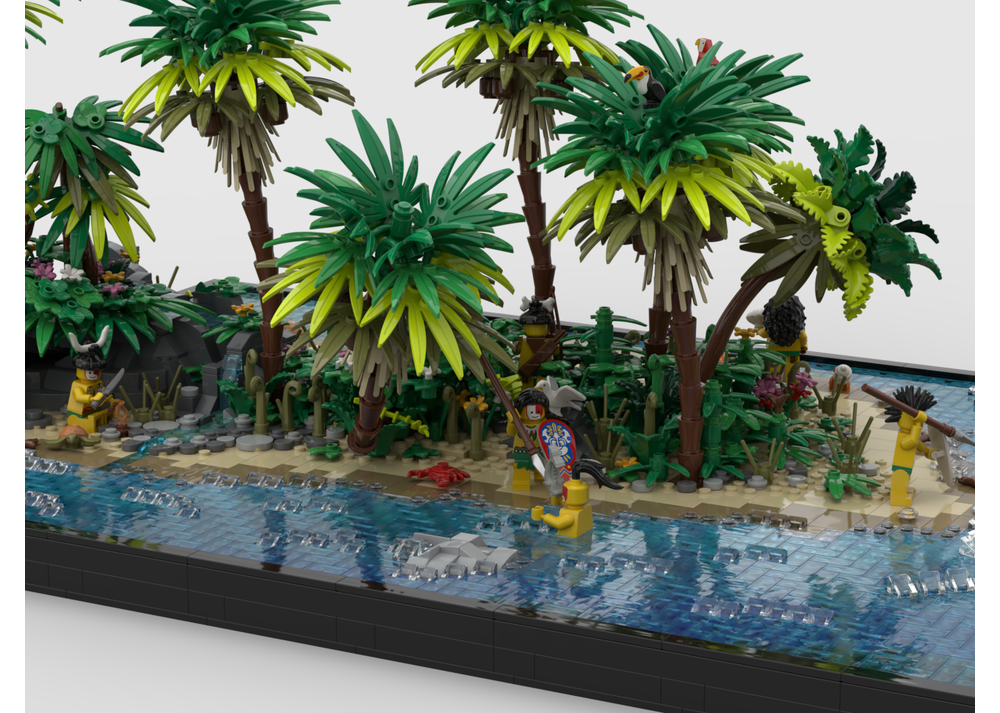 LEGO MOC 🏝️ THE PARADISE COVE - Modular Tropical Island Shore | 3 Palm ...