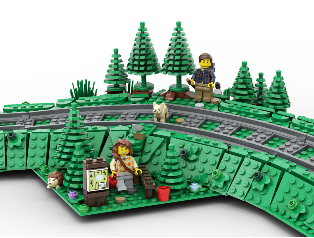 LEGO MOC Hiking Path via Train Track Curve | Banked Train Track ...