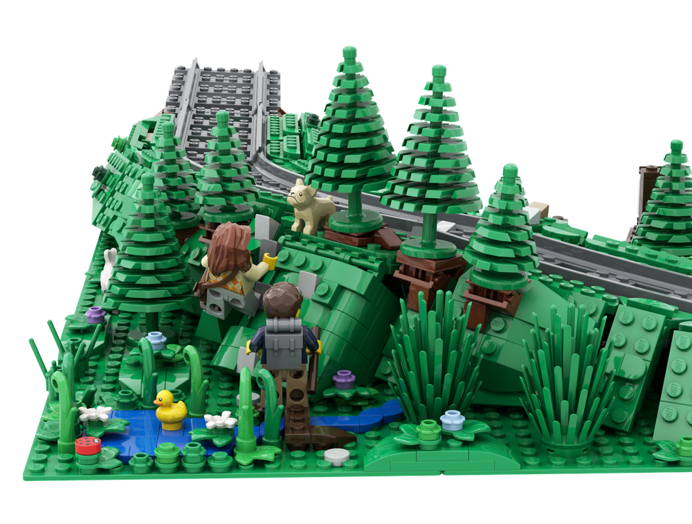 LEGO MOC Hiking Path via Train Track Curve | Banked Train Track ...