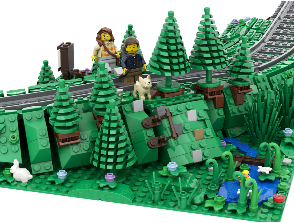LEGO MOC Hiking Path via Train Track Curve | Banked Train Track ...