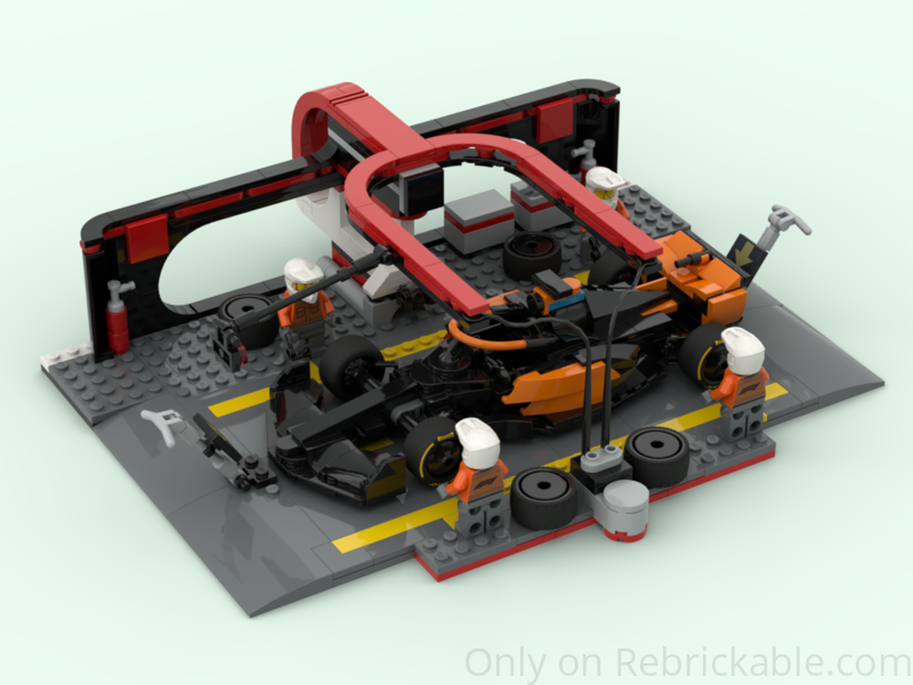 LEGO MOC-225394 60443 8-wide Speed Champions F1 Pit Stop Diorama by ac ...