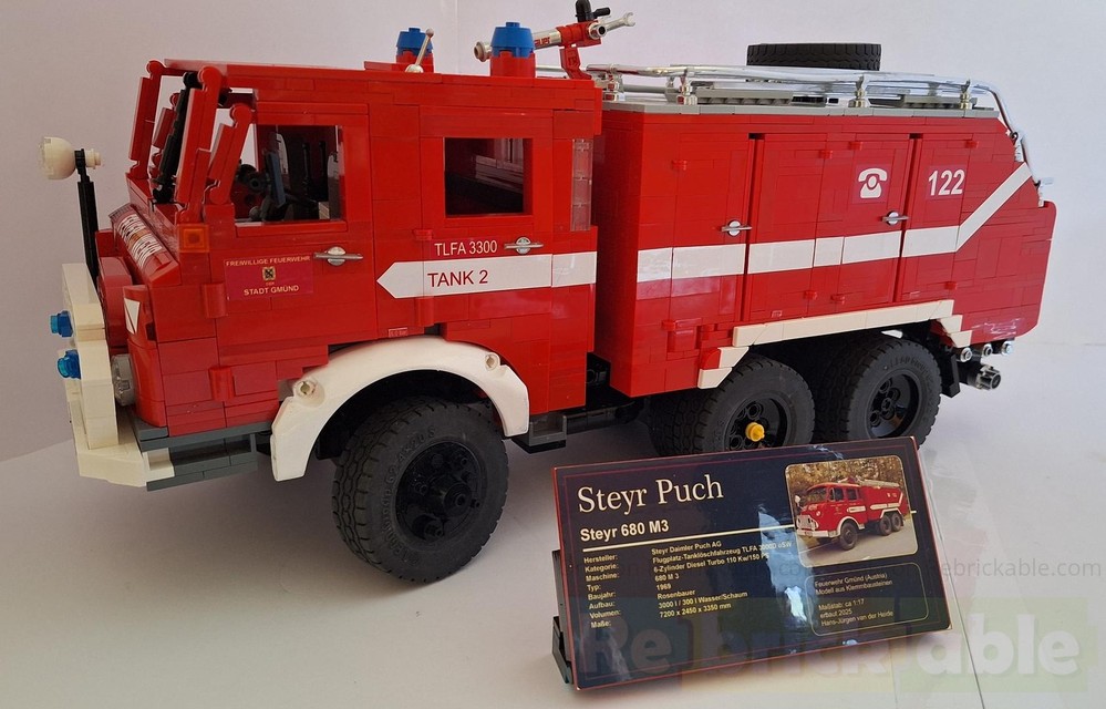 LEGO MOC Fire engine STEYR 680 M3 of the Gmuend (AUSTRIA) fire department in 1:17 scale by hjvdh ...