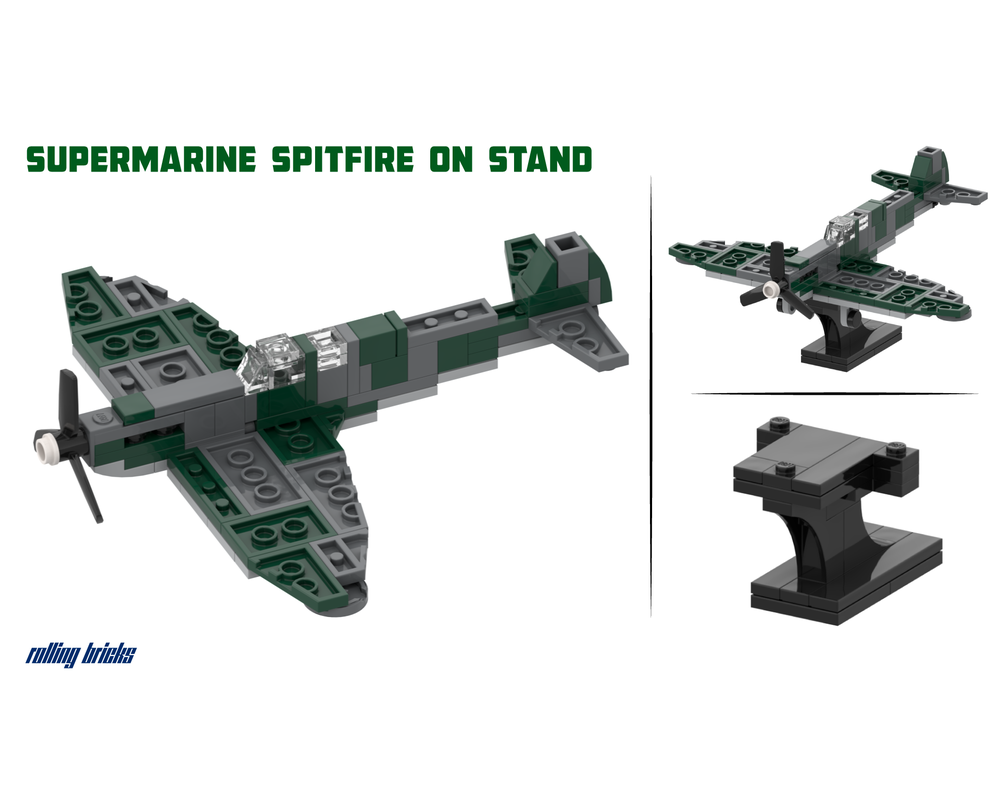 LEGO MOC Supermarine Spitfire MK.VB on Display Stand by RollingBricks ...